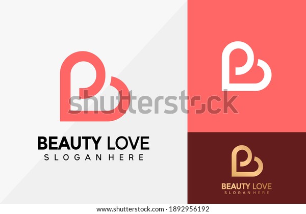 Letter B Love Logo Design Brand Stock Vector (Royalty Free) 1892956192 ...