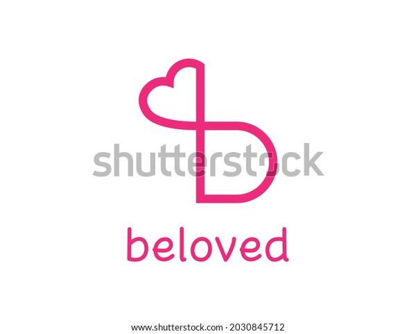Letter B Love Logo Template Design Stock Vector (Royalty Free ...
