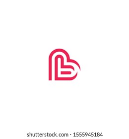 Letter B Love Monogram Icon Logo Stock Vector (Royalty Free) 1555945184 ...