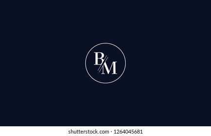 Letter B M Logo Circle Frame Stock Vector (Royalty Free) 1264045681