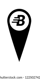 Letter B Map Pin Logo Concept Stock Vector (Royalty Free) 1225027426 ...
