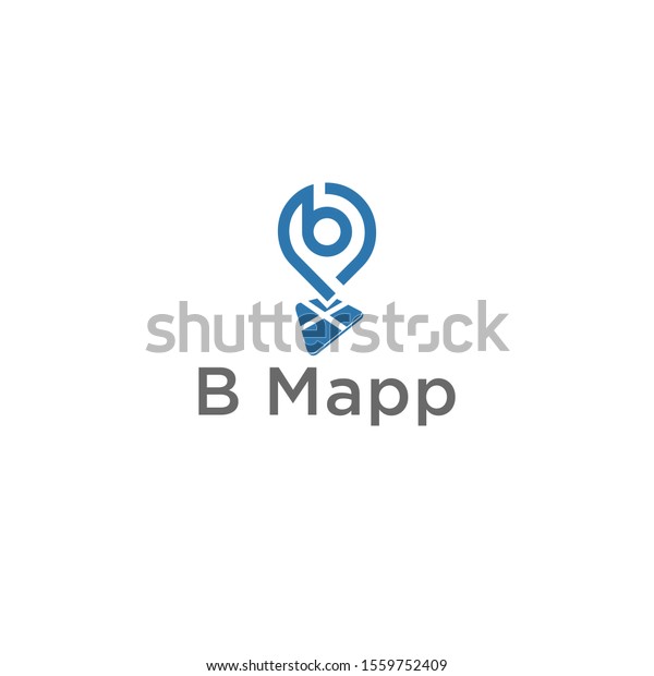 Letter B Mapp Logo Icon Design: vector de stock (libre de regalías ...