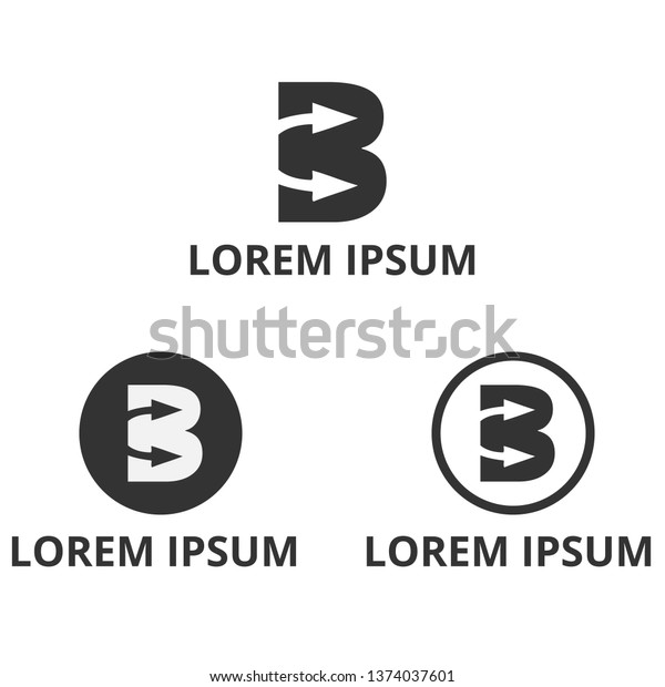 Letter B Negative Space Arrow Icon Stock Vector (Royalty Free ...