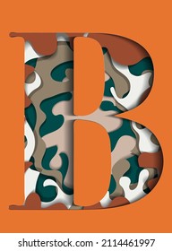 Letter B Paper Cut Style On Stock Vector (Royalty Free) 2114461997 ...