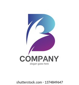 Letter B People Shape Logo Vector Stock Vector (Royalty Free ...