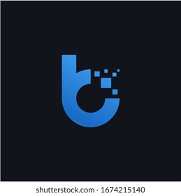 Letter B Pixel Logo Blue Color Stock Vector (Royalty Free) 1674215140 ...