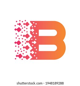 Letter B Pixel Logo Design Element Stock Vector (Royalty Free ...