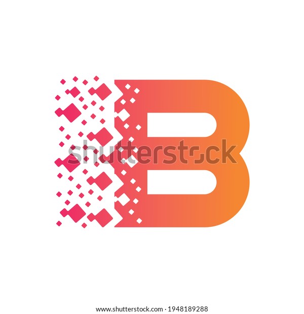 Letter B Pixel Logo Design Element Stock Vector (Royalty Free ...