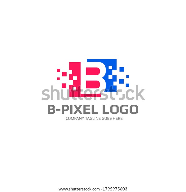 Letter B Pixel Logo Digital Monogram: เวกเตอร์สต็อก (ปลอดค่าลิขสิทธิ์ ...