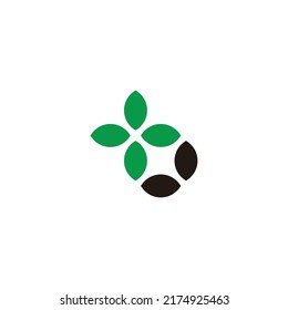 Letter B Plus Leaves Geometric Symbol Stock Vector (Royalty Free ...