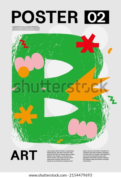 Letter B Poster Layout Design Alphabet: เวกเตอร์สต็อก (ปลอดค่าลิขสิทธิ์ ...