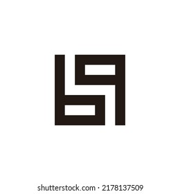 Letter B Q Square Geometric Symbol Stock Vector (Royalty Free ...