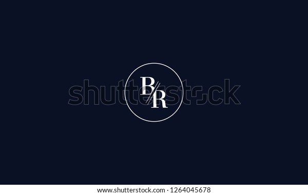 Letter B R Logo Circle Frame: vector de stock (libre de regalías ...