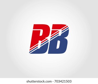 Letter B B Red Blue Combination Stock Vector (Royalty Free) 703421503 ...