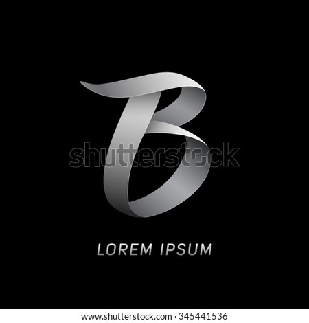 Letter B Ribbon Logo Stock Vector (Royalty Free) 345441536 - Shutterstock