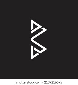 Letter B Triangles Line Simple Geometric Stock Vector (Royalty Free ...