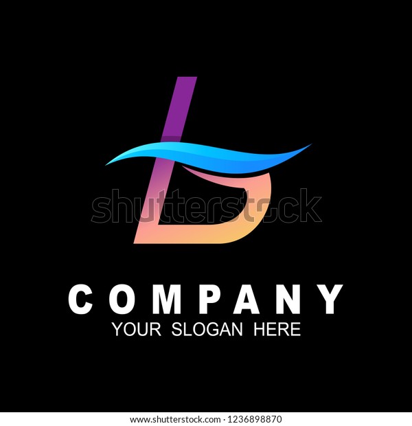 Letter B Wave Logo Template Stock Vector (Royalty Free) 1236898870 ...