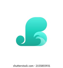 Letter B Wave Logo Templatesuitable Iconelementbrandidentity Stock ...