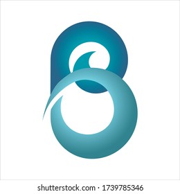 Letter B Waves Themed Logo Design Stock Vector (Royalty Free ...
