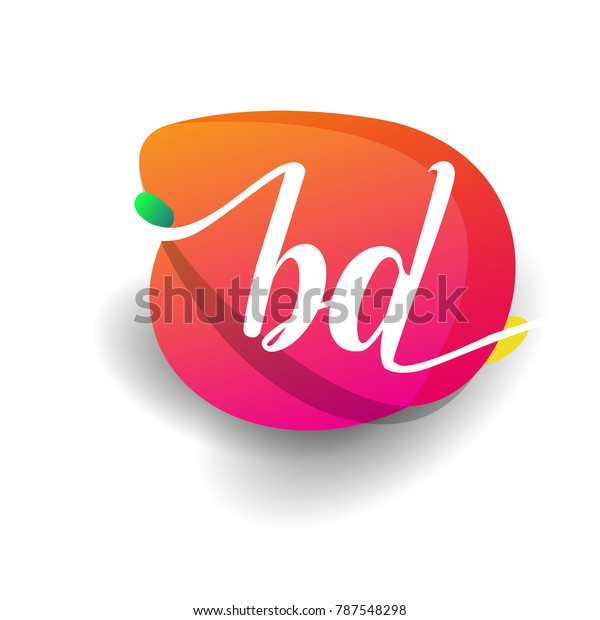 Letter Bd Logo Colorful Splash Background Stock Vector (Royalty Free ...