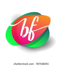 Letter Bf Logo Colorful Splash Background Stock Vector (Royalty Free ...