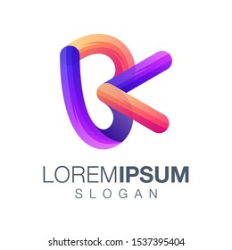 Letter Bk Gradient Color Logo Design Stock Vector (Royalty Free ...