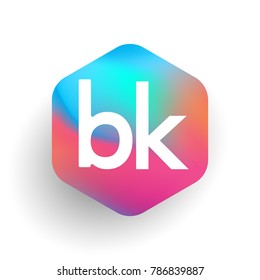 Letter Bk Logo Hexagon Shape Colorful Stock Vector (Royalty Free ...