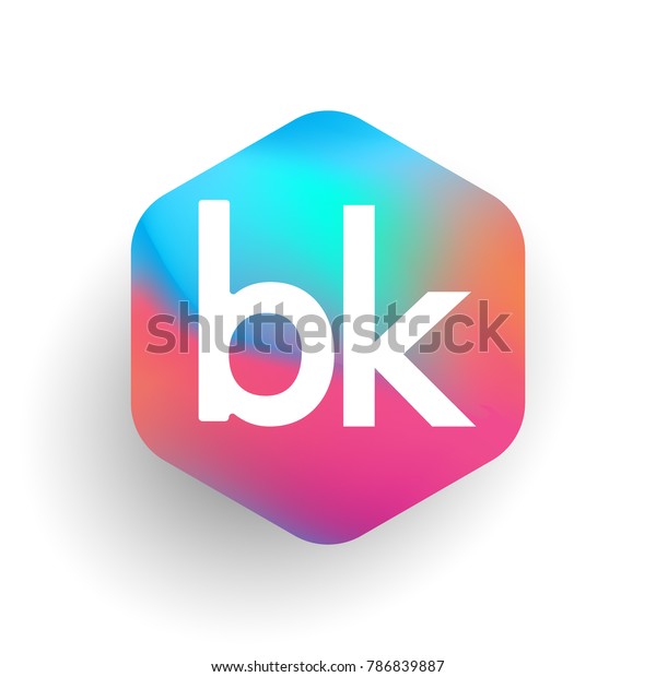 Letter Bk Logo Hexagon Shape Colorful Stock Vector (Royalty Free ...
