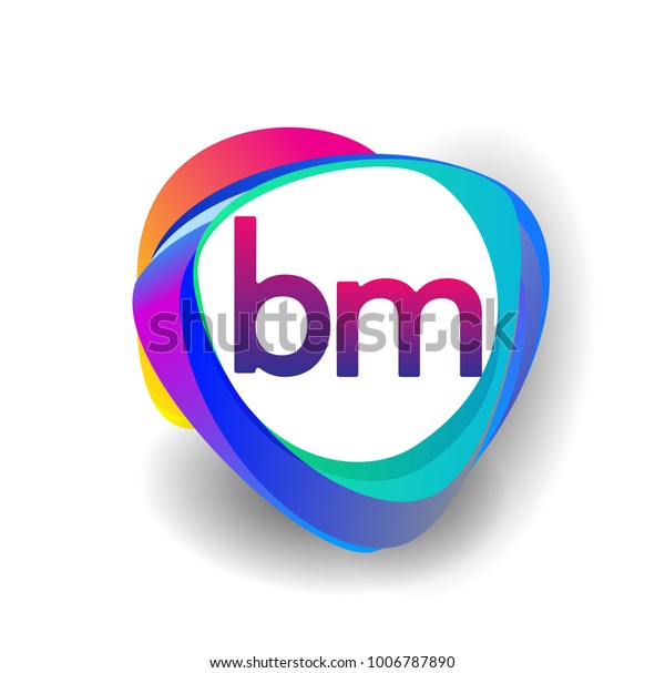 Letter Bm Logo Colorful Splash Background Stock Vector (Royalty Free ...