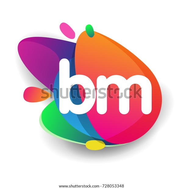 Letter Bm Logo Colorful Splash Background Stock Vector (Royalty Free ...