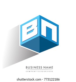 Letter Bn Logo Hexagon Shape Blue Stock Vector (Royalty Free) 773122186 ...