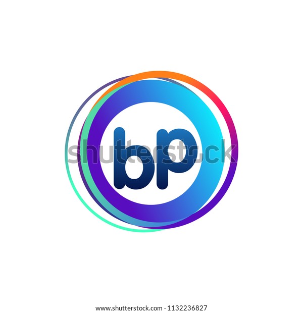 Letter Bp Logo Colorful Circle Letter Stock Vector (Royalty Free ...