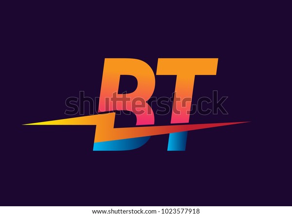 Letter Bt Logo Lightning Icon Letter Stock Vector (Royalty Free ...