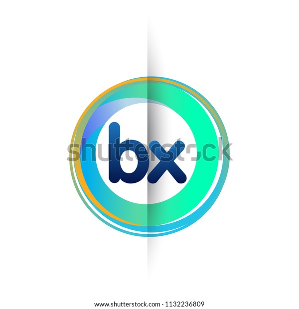 Letter Bx Logo Colorful Circle Letter Stock Vector (Royalty Free ...