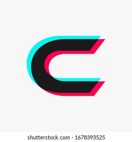 Letter C 3d Glitch Effect Stock Vector (Royalty Free) 1678393525 ...
