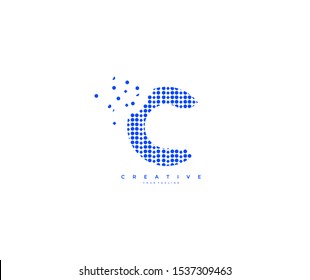 Letter C Abstract Rectangle Shapes Pixel Stock Vector (Royalty Free ...