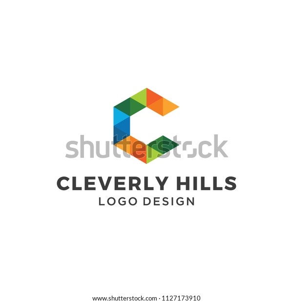 Letter C Alphabet Geometric Logo Design Stock Vector (Royalty Free ...
