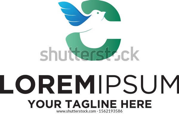 Letter C Birds Logo Stock Vector (Royalty Free) 1562193586