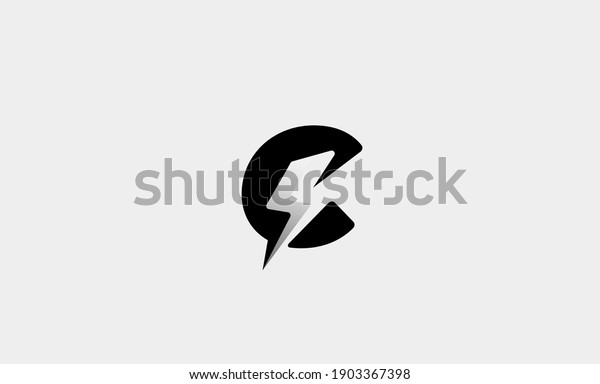 Vektor Stok Letter C Bolt Logo Vector Design (Tanpa Royalti) 1903367398