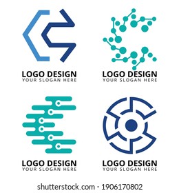 Letter C Cyber Logo Design Stock Vector (Royalty Free) 1906170802 ...