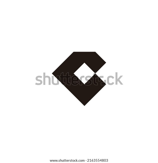 Letter C Diamond Square Geometric Symbol Stock Vector (Royalty Free ...