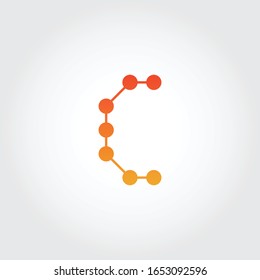 Letter C Dotted Technology Logo Design Stock Vector (Royalty Free ...