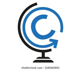 Letter C Earth Round Logo Design Stock Vector (Royalty Free) 2183465831 ...
