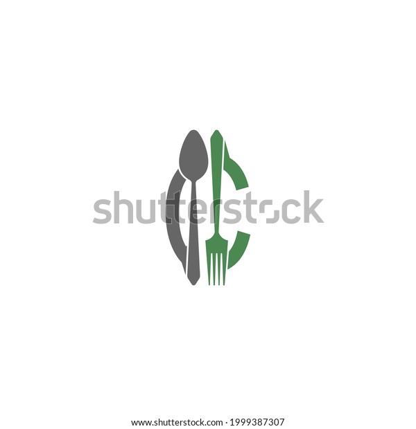 Letter C Fork Spoon Logo Icon Stock Vector (Royalty Free) 1999387307 ...