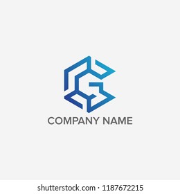 Letter C G Logo Design Stock Vector (Royalty Free) 1187672680 ...