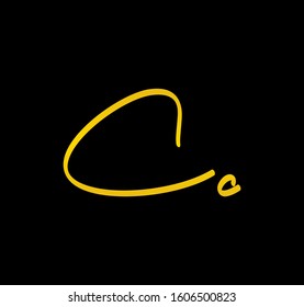 Letter C Gold Cursive Alphabet Handwritten Stock Vector (Royalty Free ...