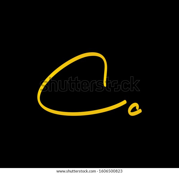 Letter C Gold Cursive Alphabet Handwritten Stock Vector (Royalty Free ...