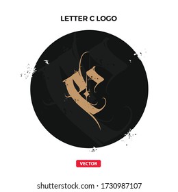 Letter C Gothic Calligraphy Vector Logo Stock Vector (Royalty Free ...