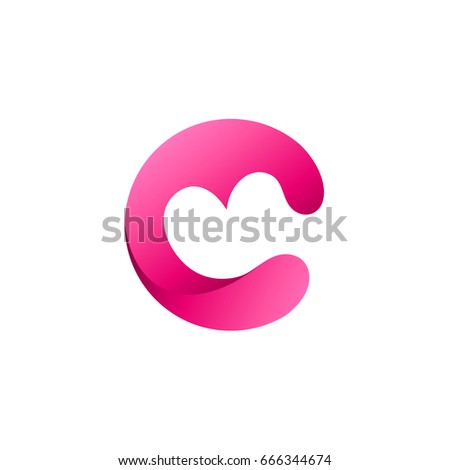 Letter C Heart Logo 스톡 벡터(사용료 없음) 666344674 - Shutterstock