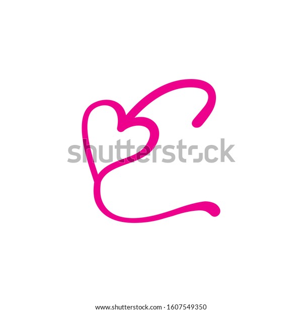 Letter C Heart Logo Design Template Stock Vector (Royalty Free ...
